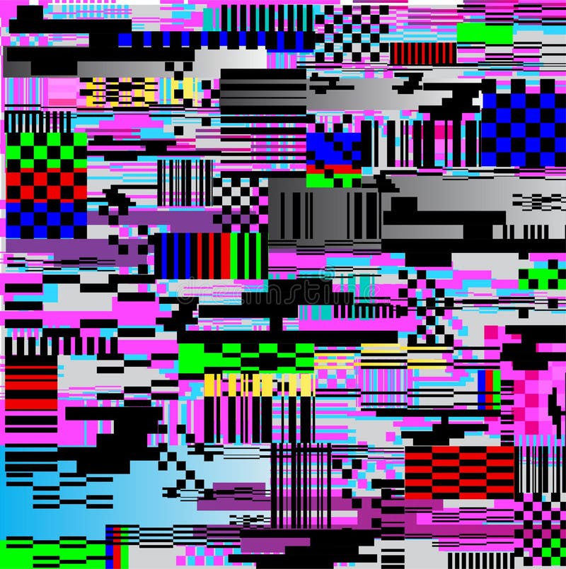 Glitch Texture. No Signal TV Screen. Error. Retro Style Vector ...