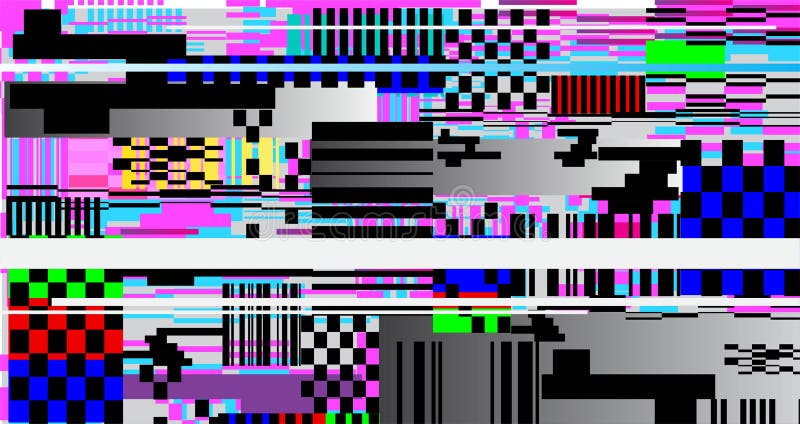 Glitch Texture. No Signal TV Screen. Error. Retro Style Vector ...