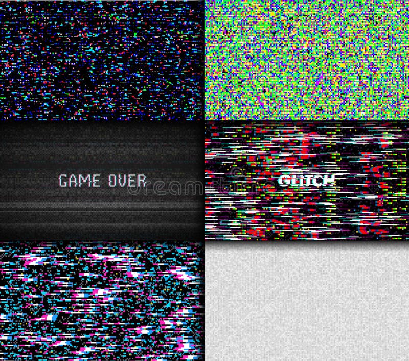 Damage Screen Error Glitch Digital Glow Colorful, Hand Drawn & Artistic ...