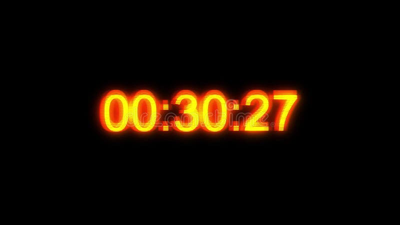 Timecode. Digits on Black Background Real Time. Timecode Countdown Glitch Malfunction Real Time ...