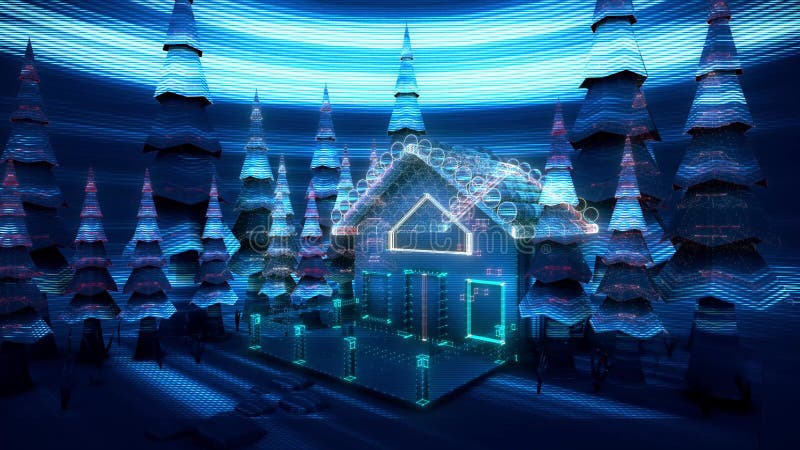 Glitch Virtual House stock video. Video of network, symbol - 248941955