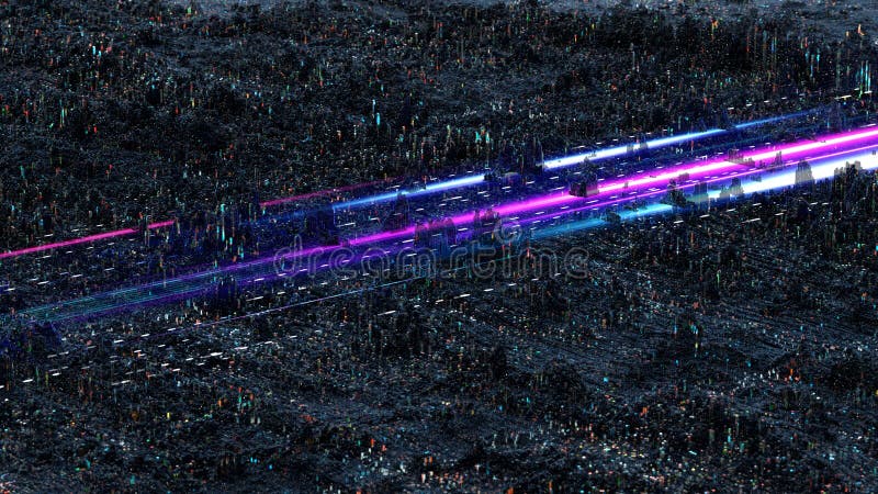 Glitch Wave Function Visualization 3D Render Illustration Stock ...