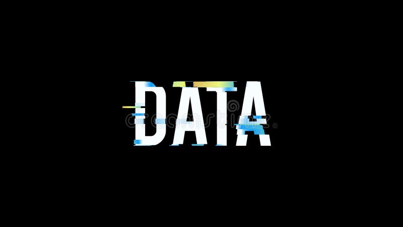 Glitched Data text design stock video. Video of media - 166635805