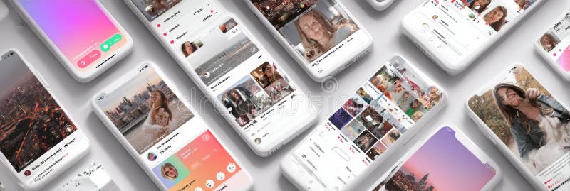 Glitched Dating App Interface Displaying Multiple Fake Profiles and ...