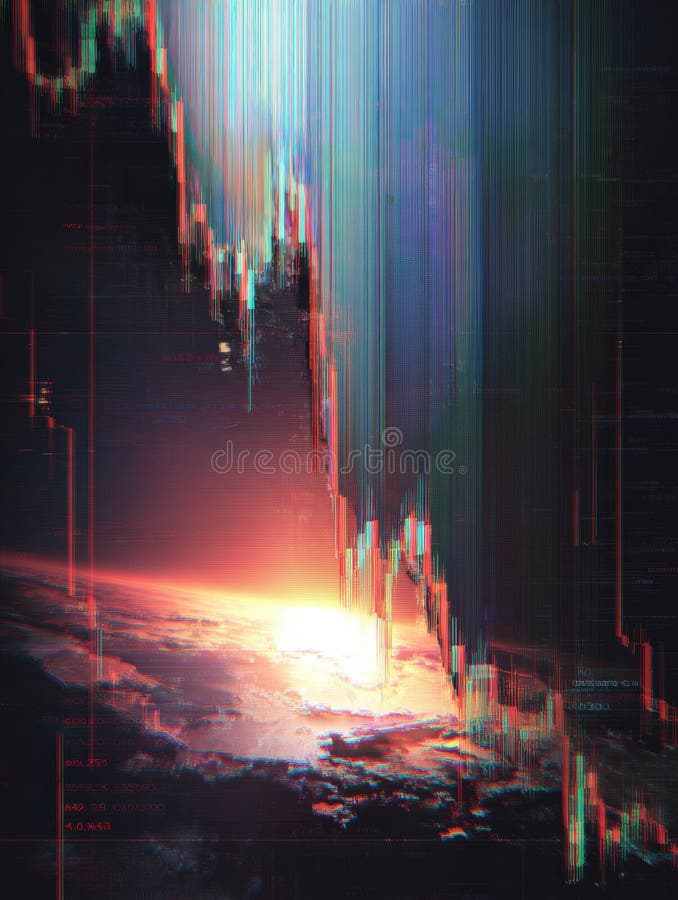 Glitched Financial Graph Exhibits Collapse with a Surreal Background of ...