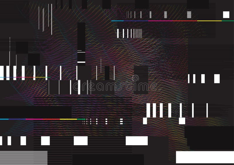 Abstract Glitch Background Illustration. Glitched Lines and Rectangular ...
