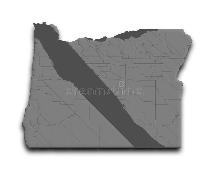 Glitched Map of Oregon State with Counties Stock Illustration ...