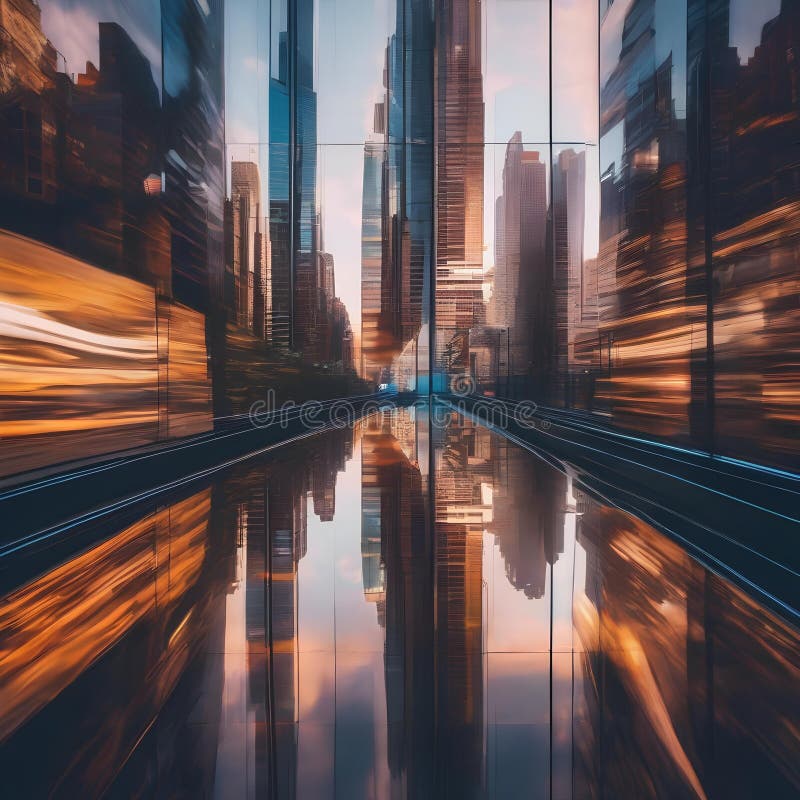 A Glitched Mirror Reflecting Distorted Reflections of a Futuristic ...