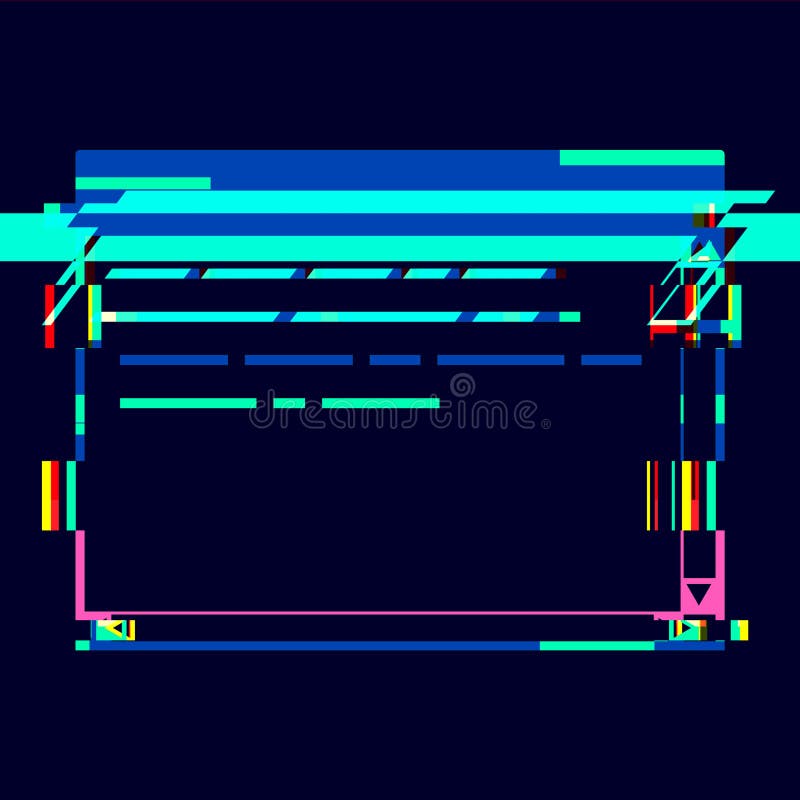 Glitched Neon Notepad Interface Screen, Illustration Concept Stock ...