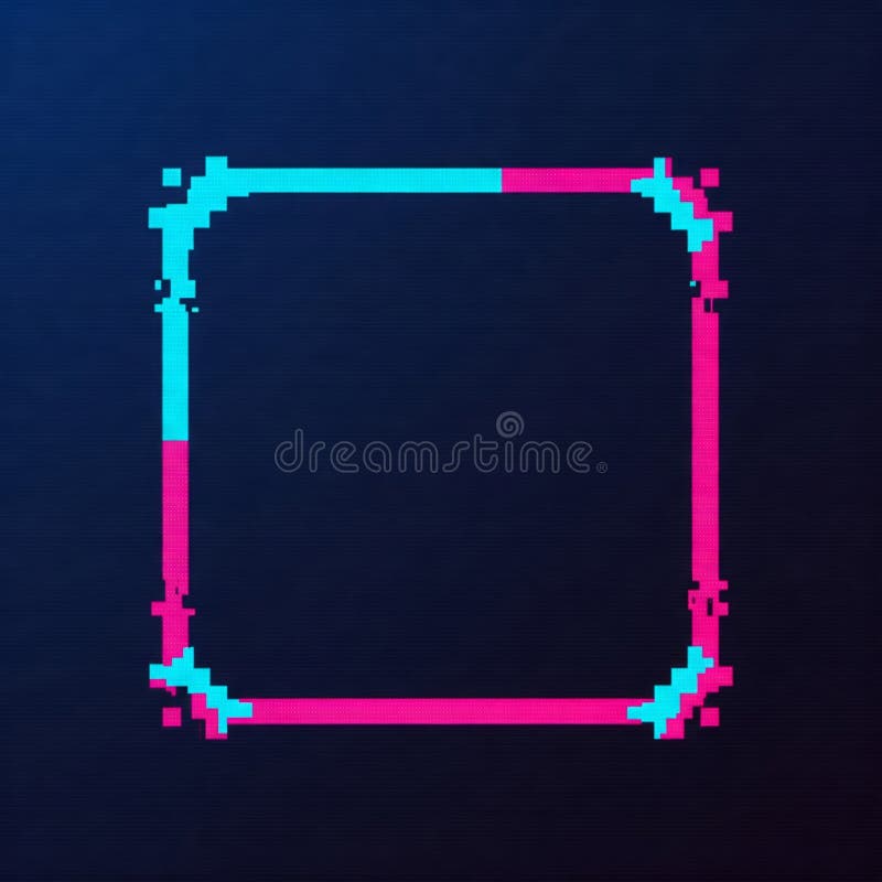 Glitched Pixel Frame Effect Stock Illustration - Illustration of ...