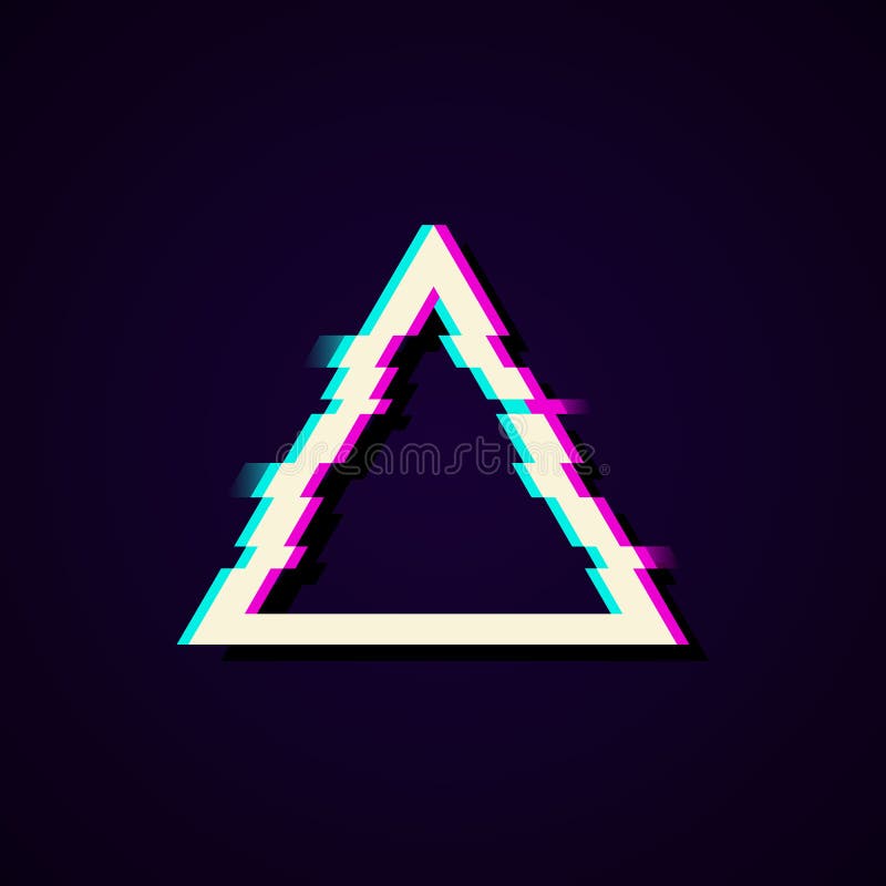 Glitched Triangle Frame Design. Distorted Glitch Style Modern ...