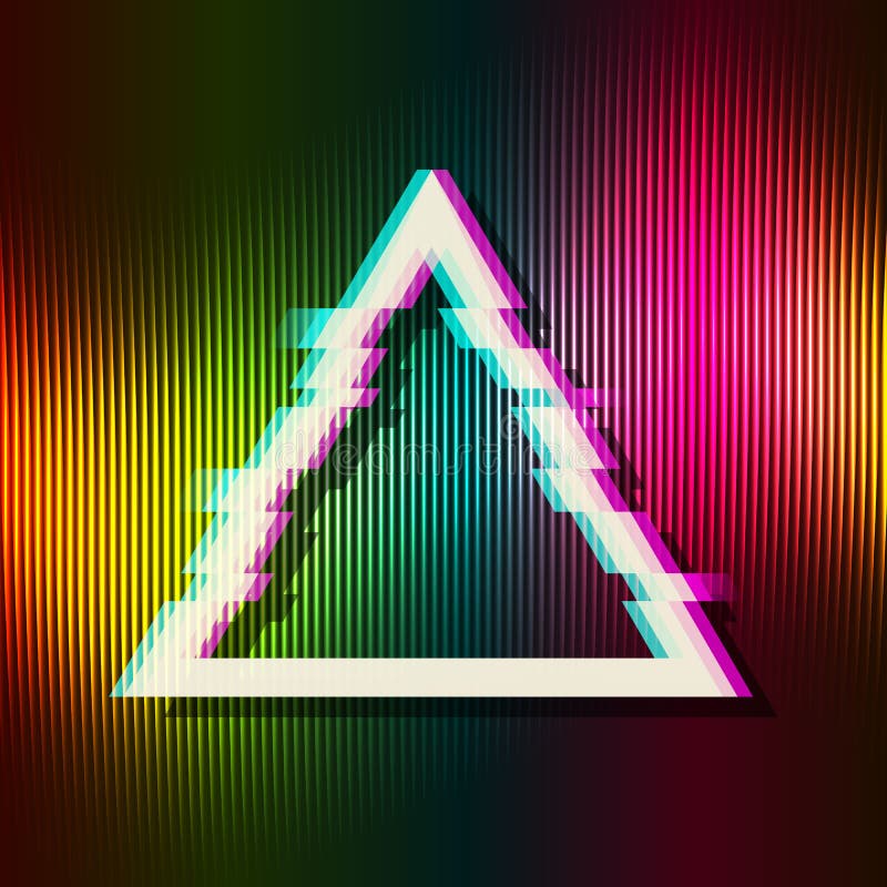 Glitched Triangle Frame Design. Distorted Glitch Style Modern ...