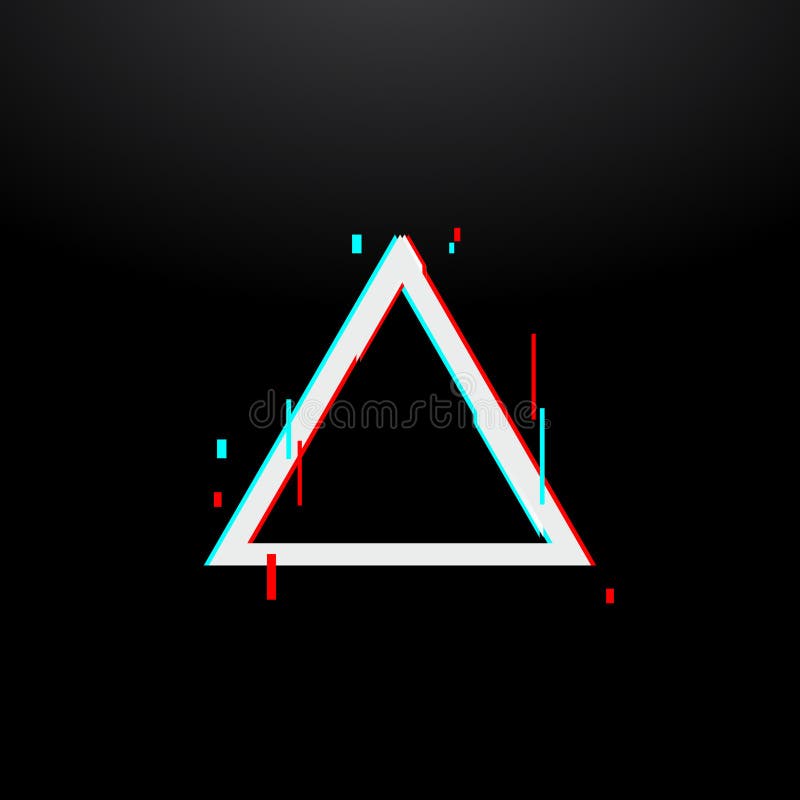 Glitched Triangle Frame. Glitch Effect, Distorted Triangular Shape ...