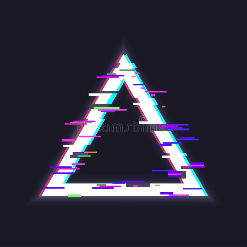 Glitched Triangle Frame Design. Distorted Glitch Style Modern Ba Stock ...