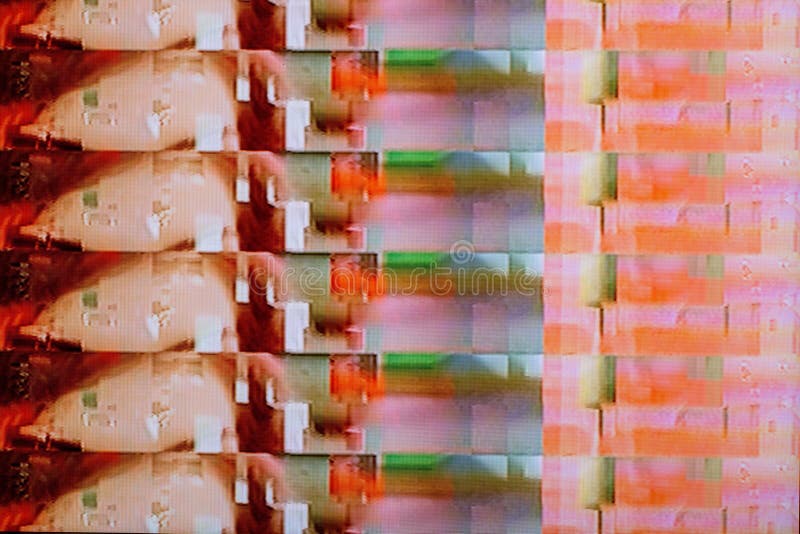 Glitches, Digital Noise and Distortion on the LCD TV Stock Photo ...