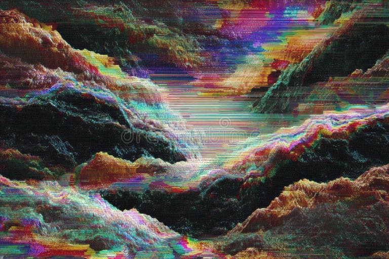 Glitching Abstract AI Neural Network Displaying Chaotic Patterns with ...