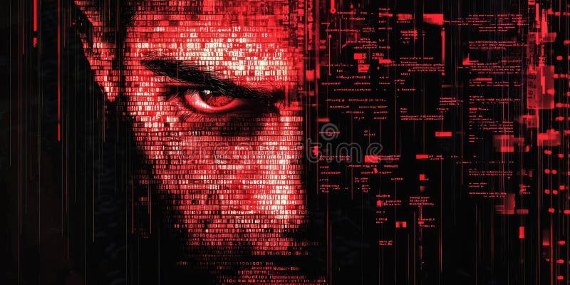 Glitching Computer Code with Fragmented Pixels, Neon Red Error Messages ...