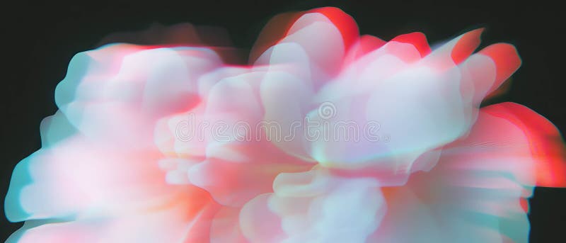Glitching Petal Effects with Vibrant Distortion on a Black Background ...