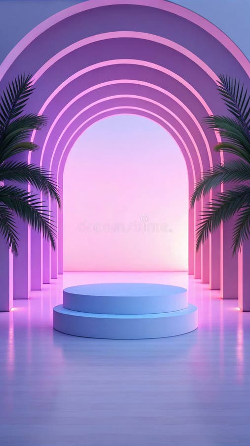 Glitchwave Minimalist Background with Surreal 3D Design Elements Stock ...