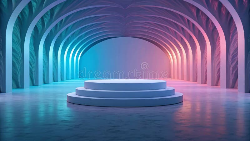 Glitchwave Minimalist Background with Surreal 3D Design Elements Stock ...