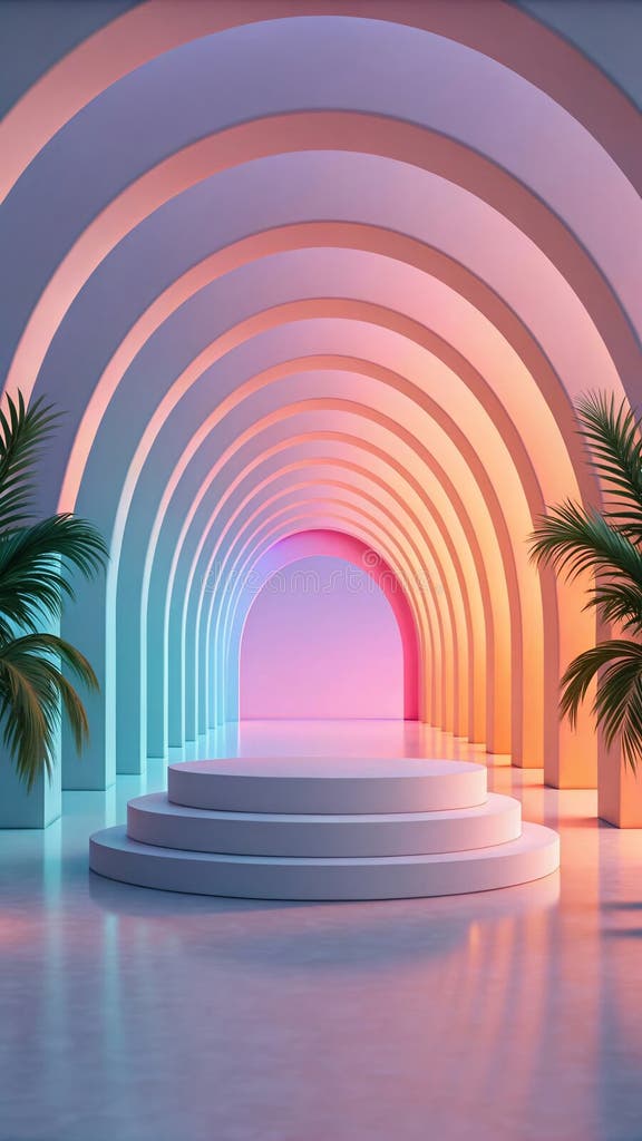 Glitchwave Minimalist Background with Surreal 3D Design Elements Stock ...