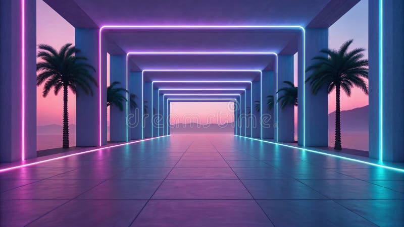 Glitchwave Minimalist Background with Surreal 3D Design Elements Stock ...