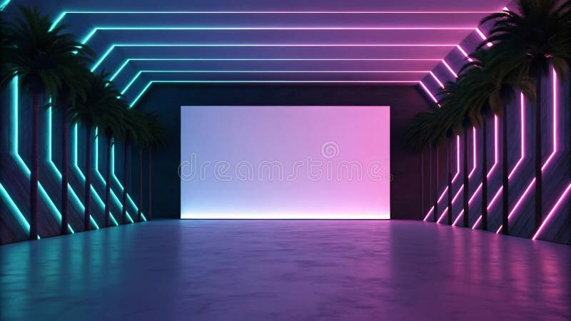 Glitchwave Minimalist Background with Surreal 3D Design Elements Stock ...