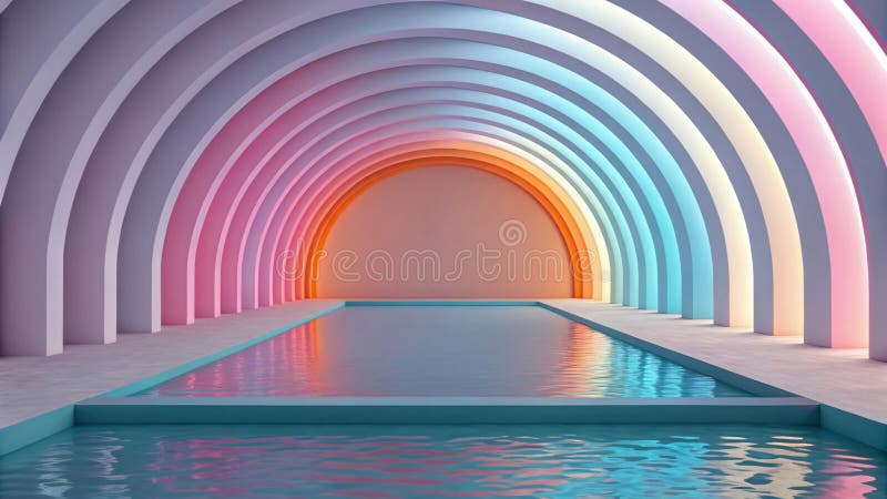 Glitchwave Minimalist Background with Surreal 3D Design Elements Stock ...