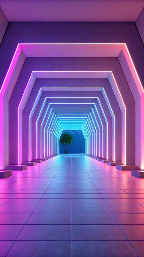 Glitchwave Minimalist Background with Surreal 3D Design Elements Stock ...