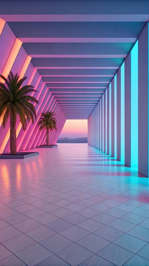 Glitchwave Minimalist Background with Surreal 3D Design Elements Stock ...