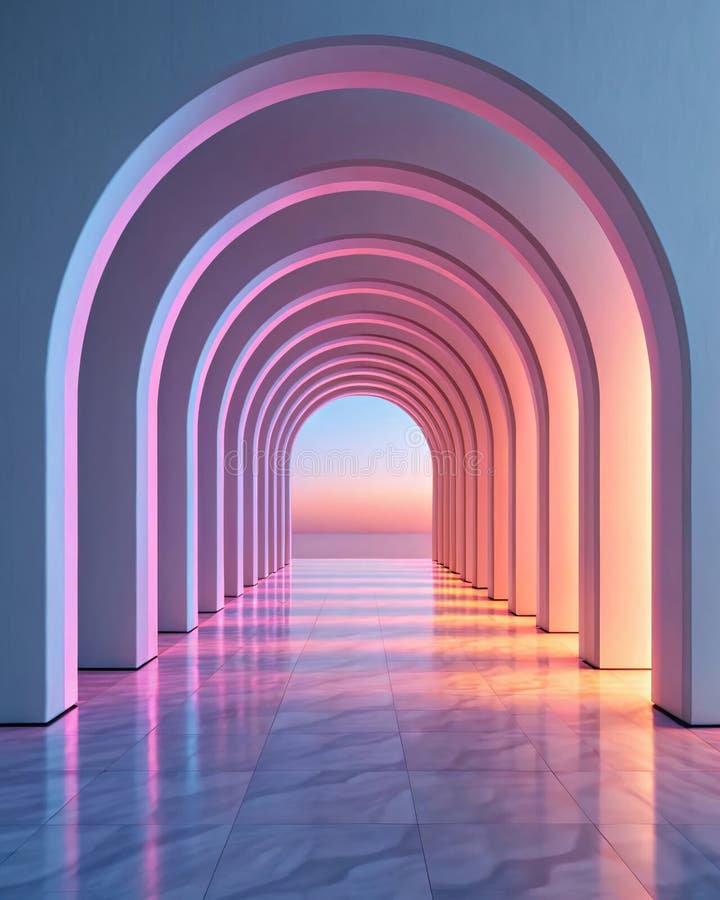 Glitchwave Minimalist Background with Surreal 3D Design Elements Stock ...