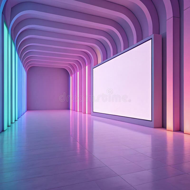 Glitchwave Minimalist Background with Surreal 3D Design Elements Stock ...
