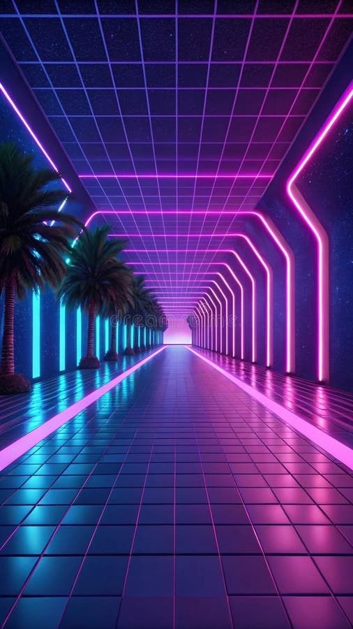 Glitchwave Minimalist Background with Surreal 3D Design Elements Stock ...