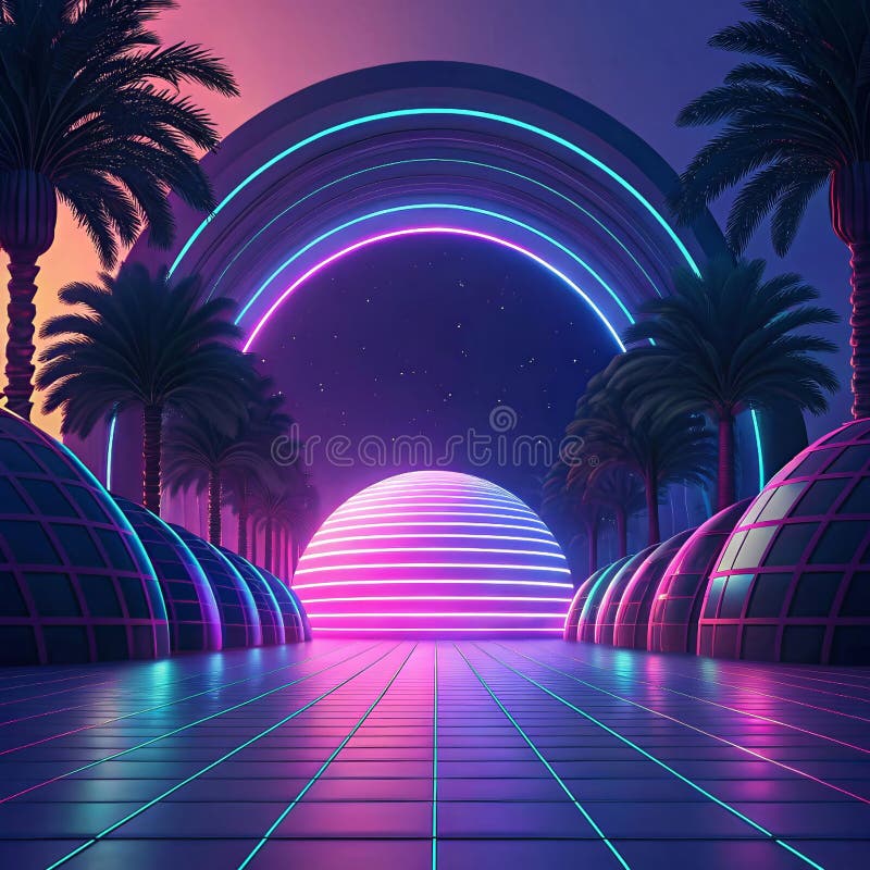 Glitchwave Minimalist Background with Surreal 3D Design Elements Stock ...