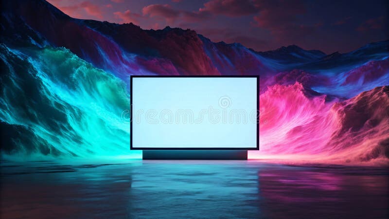 Glitchwave Minimalist Background with Surreal 3D Design Elements Stock ...