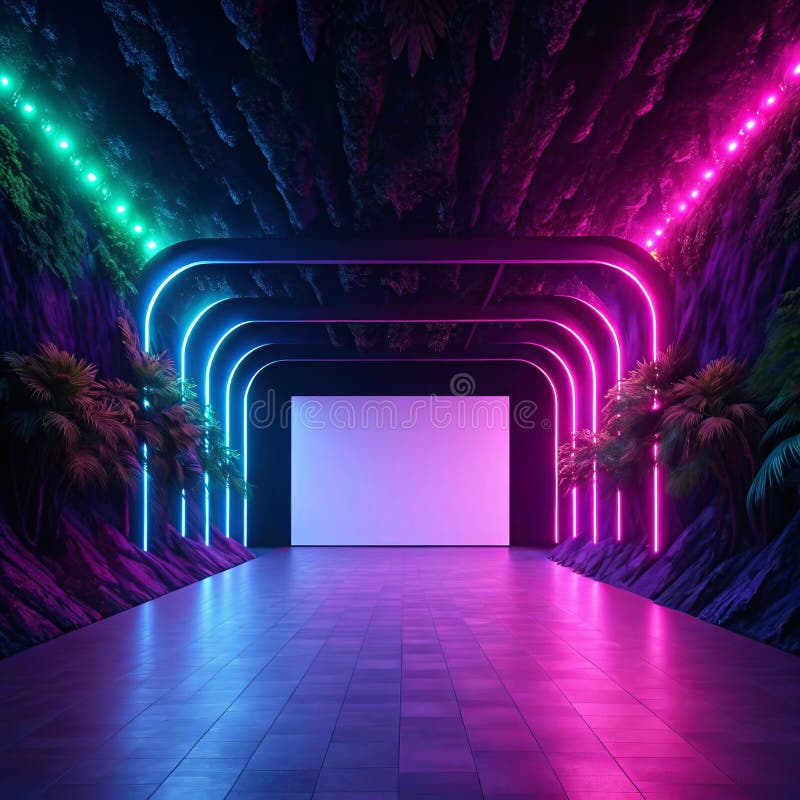 Glitchwave Minimalist Background with Surreal 3D Design Elements Stock ...