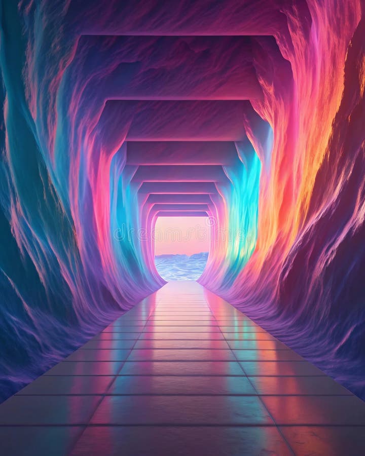 Glitchwave Minimalist Background with Surreal 3D Design Elements Stock ...