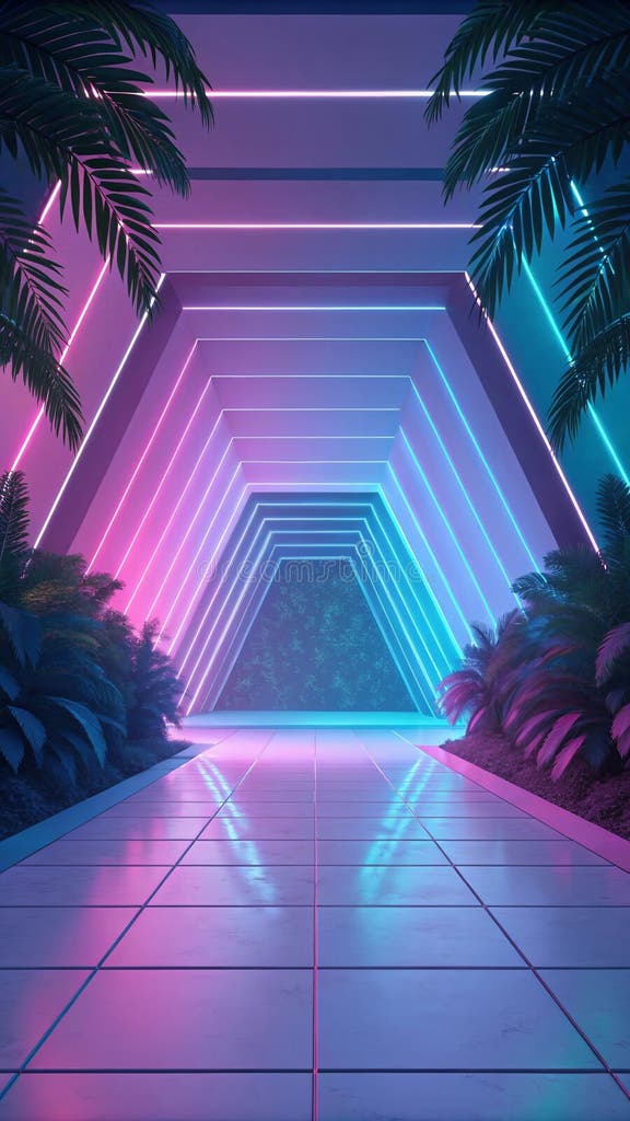 Glitchwave Minimalist Background with Surreal 3D Design Elements Stock ...