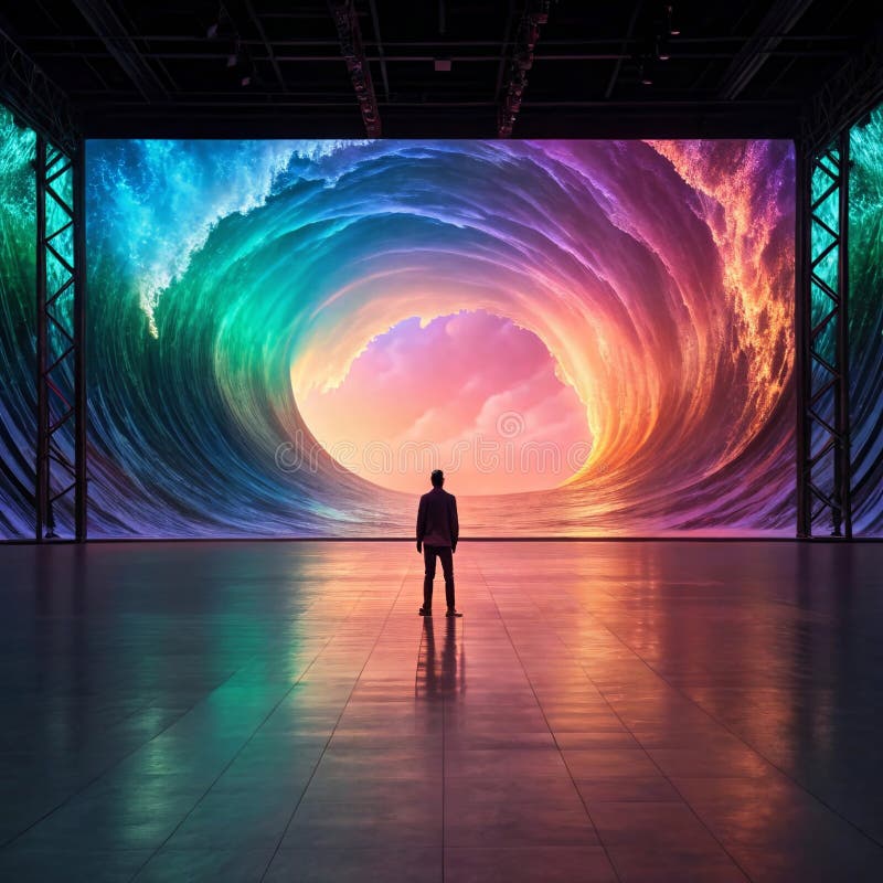 Glitchwave Minimalist Background with Surreal 3D Design Elements Stock ...