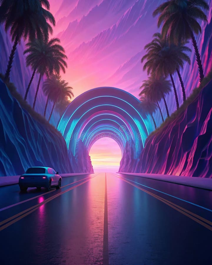 Glitchwave Minimalist Background with Surreal 3D Design Elements Stock ...