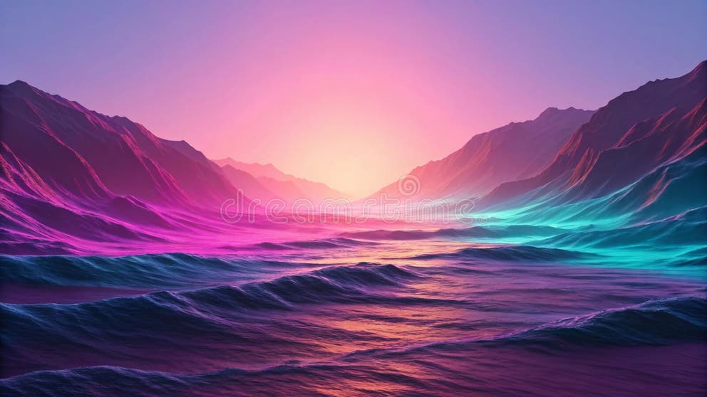 Glitchwave Minimalist Background with Surreal 3D Design Elements Stock ...