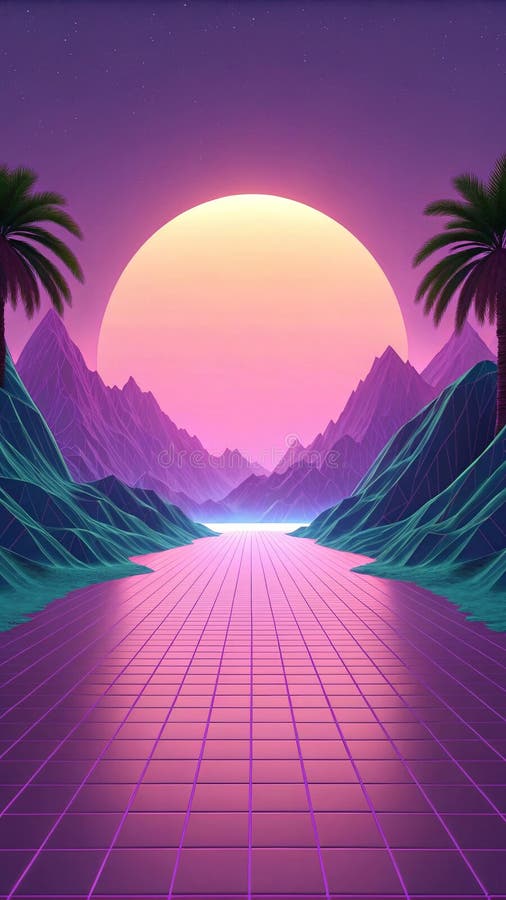 Glitchwave Minimalist Background with Surreal 3D Design Elements Stock ...