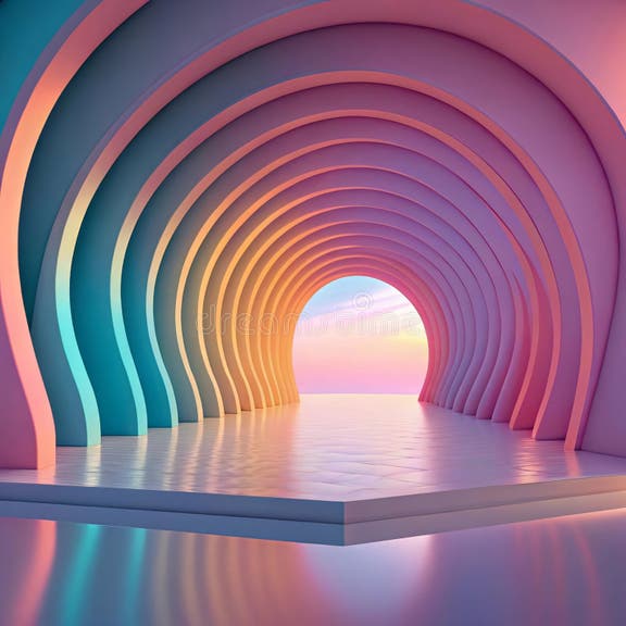 Glitchwave Minimalist Background with Surreal 3D Design Elements Stock ...