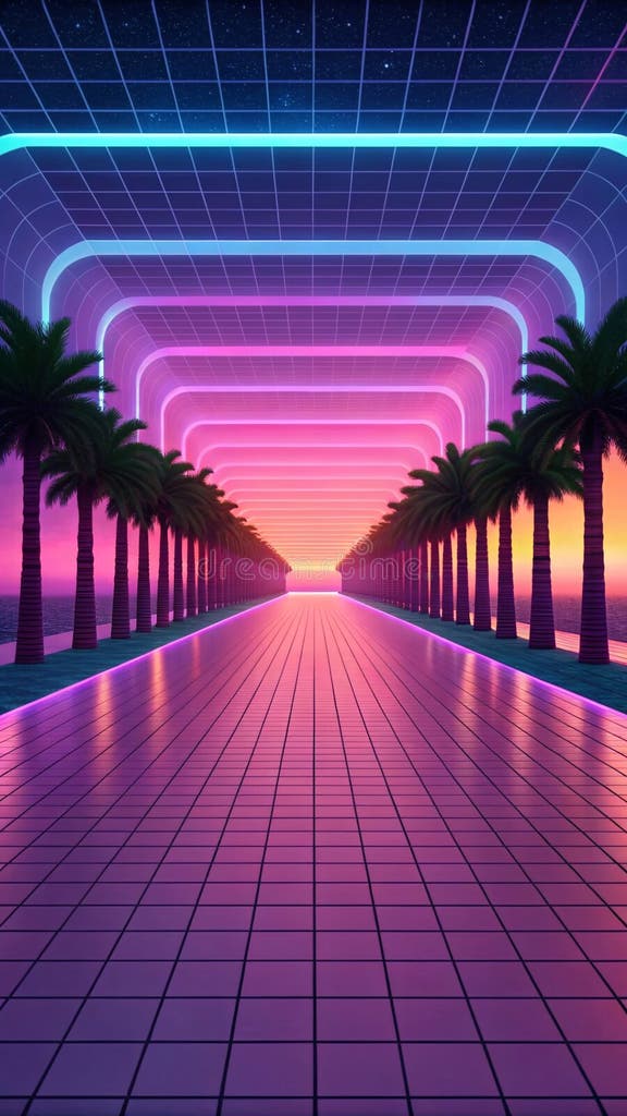 Glitchwave Minimalist Background with Surreal 3D Design Elements Stock ...