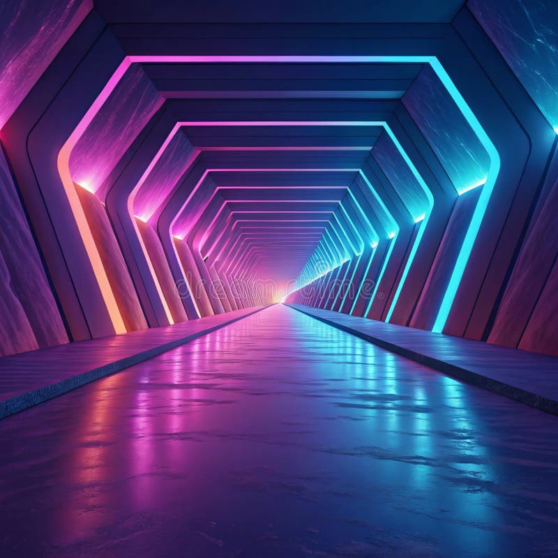 Glitchwave Minimalist Background with Surreal 3D Design Elements Stock ...