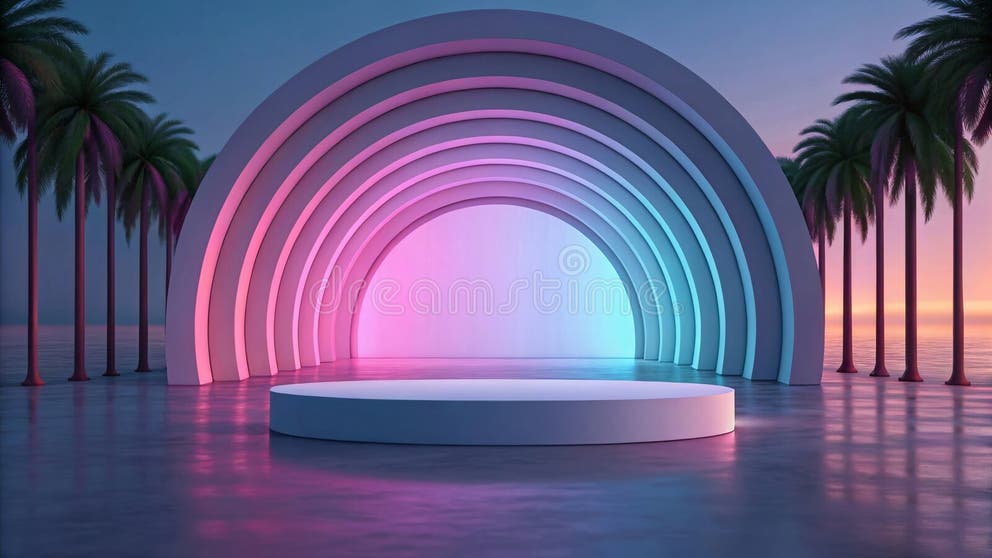Glitchwave Minimalist Background with Surreal 3D Design Elements Stock ...