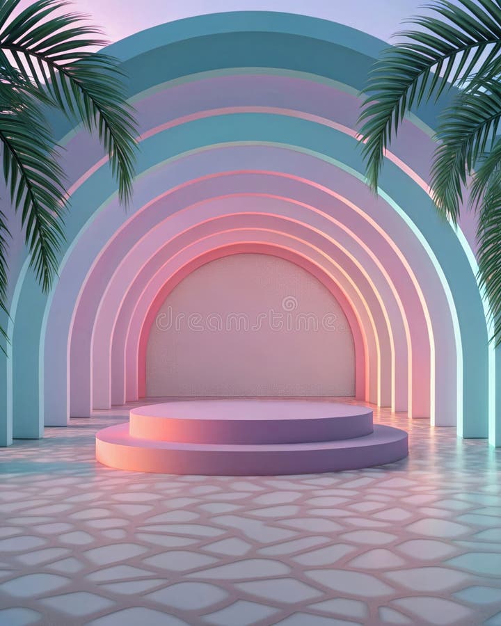 Glitchwave Minimalist Background with Surreal 3D Design Elements Stock ...