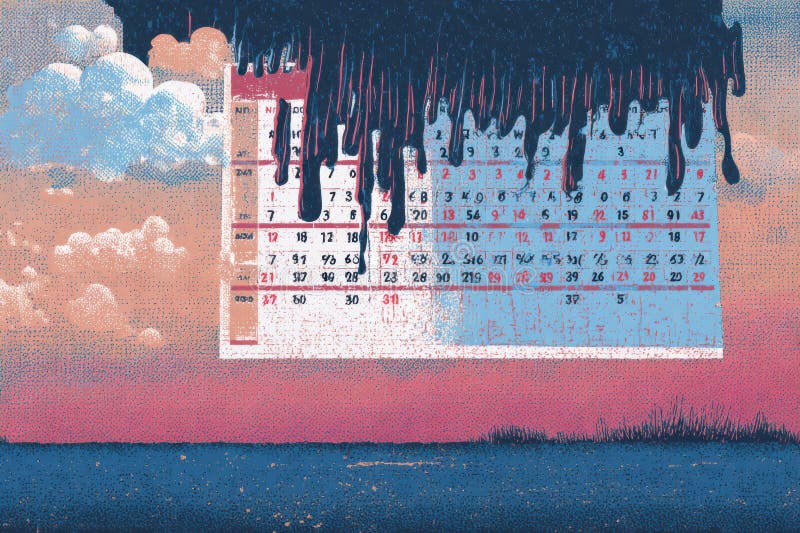 Glitchy Calendar with Incorrect Dates and Empty Section Set Against a ...