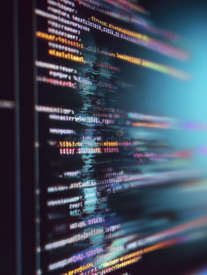 Glitchy Computer Screen Displaying Error Message with Blurred Code and Minimal Background in a ...