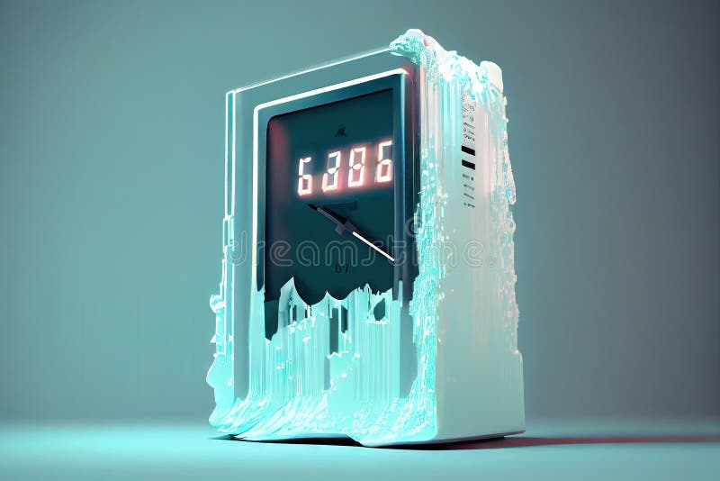 A Glitchy Digital Clock, with the Time Frozen at an Impossible Hour ...